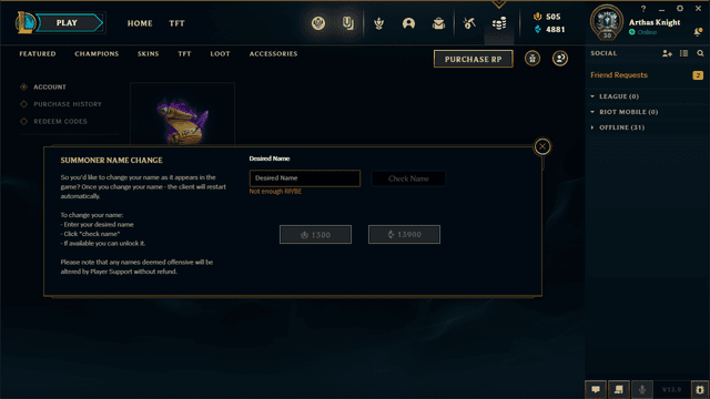 How to Change Your League of Legends Name